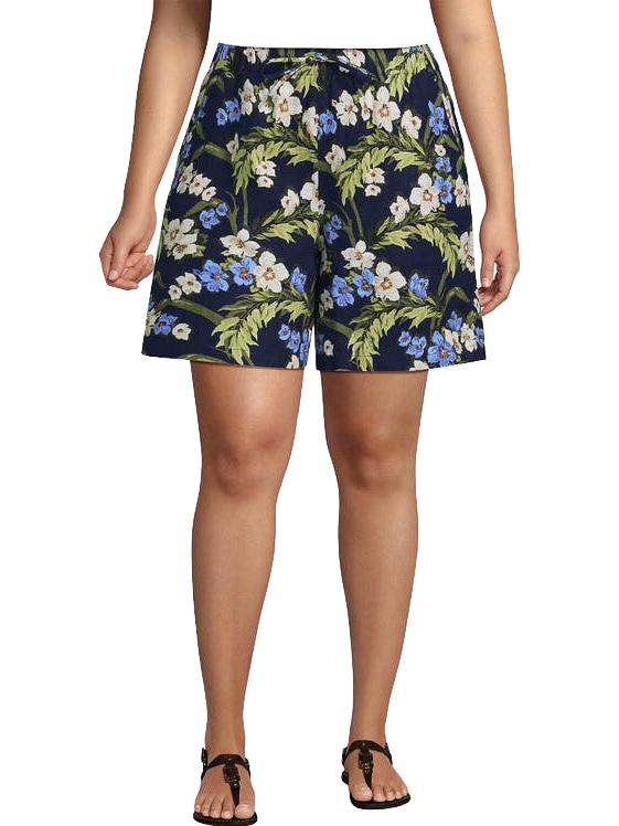 LANDS' END Lands' End Linen High Rise 7" Shorts